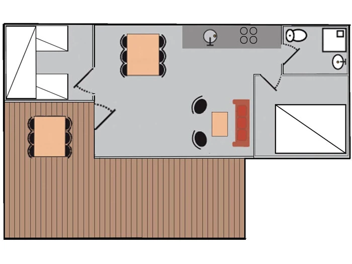 Familieferie for 4 i Funkis hytte på Dokkedal Camping i Nordjylland